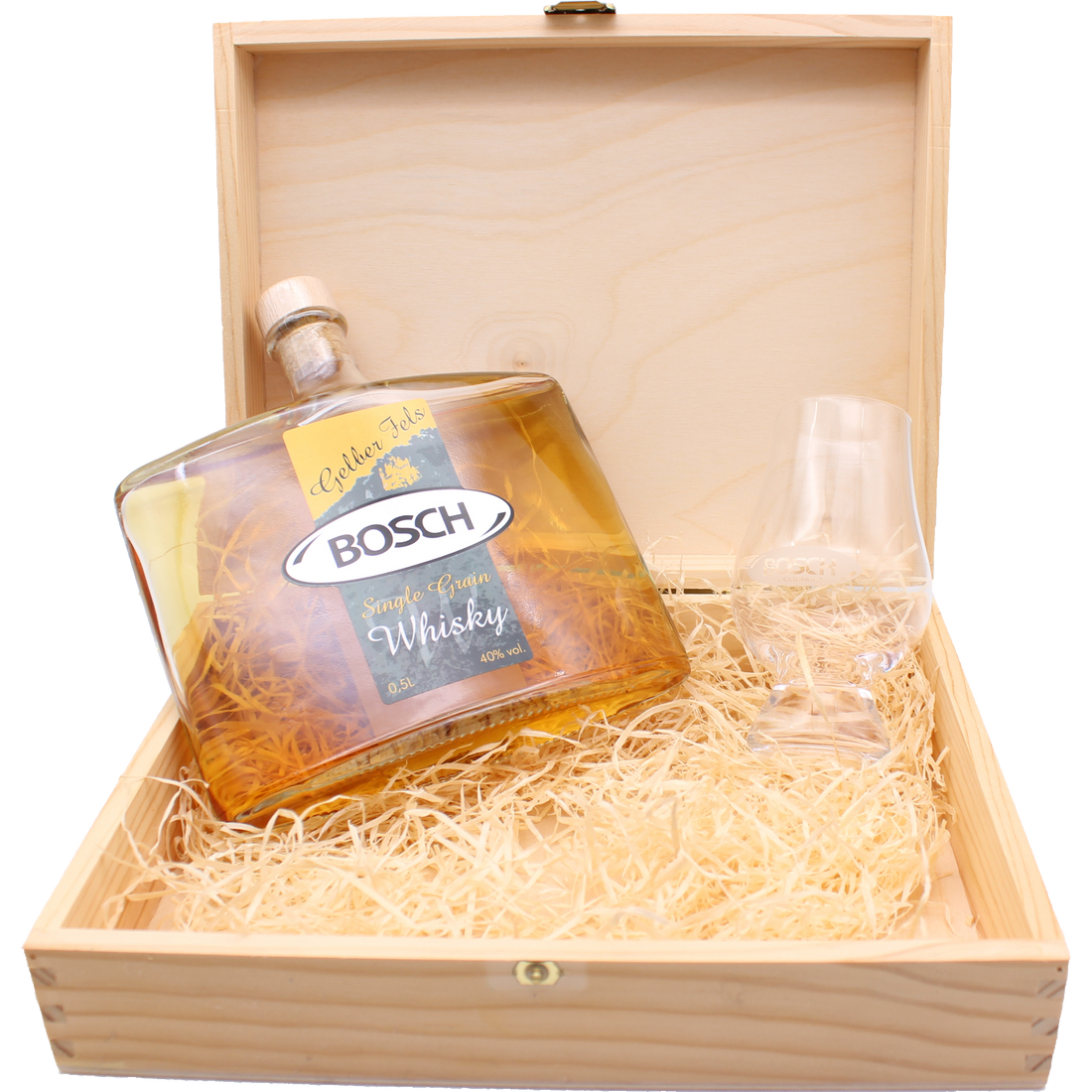 GESCHENKBOX - GELBER FELS - SINGLE GRAIN WHISKY – Bosch Edelbrand